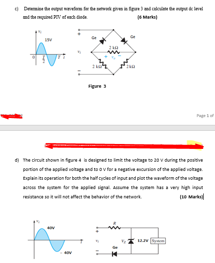 Solved C Determine The Output Waveform For The Network 