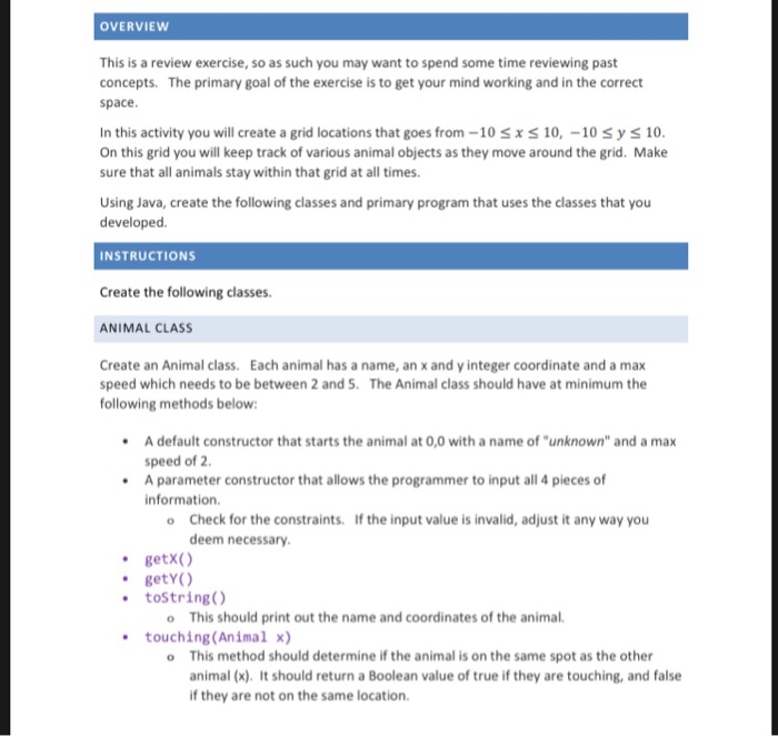 Solved OVERVIEW This is a review exercise, so as such you | Chegg.com