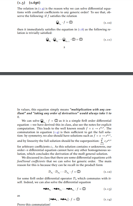 Solved The relation in (1.9) is the reason why we can solve | Chegg.com