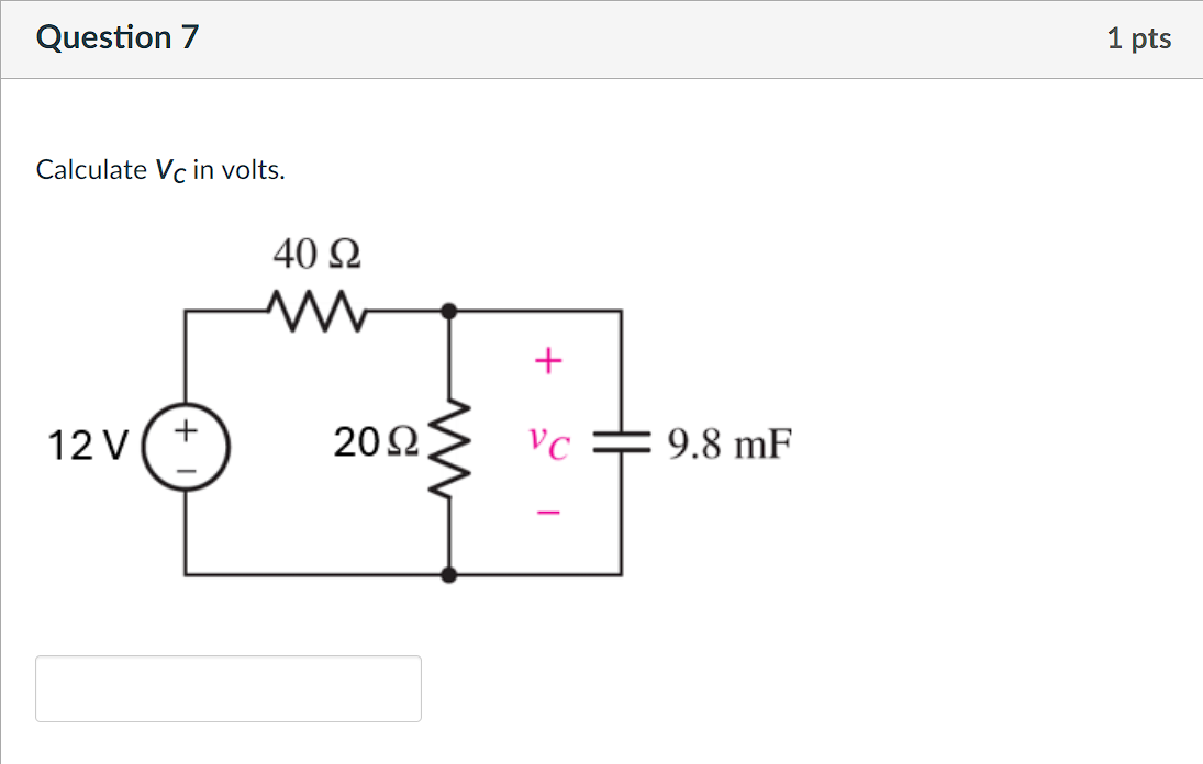Solved Question 7Calculate VC ﻿in volts. | Chegg.com