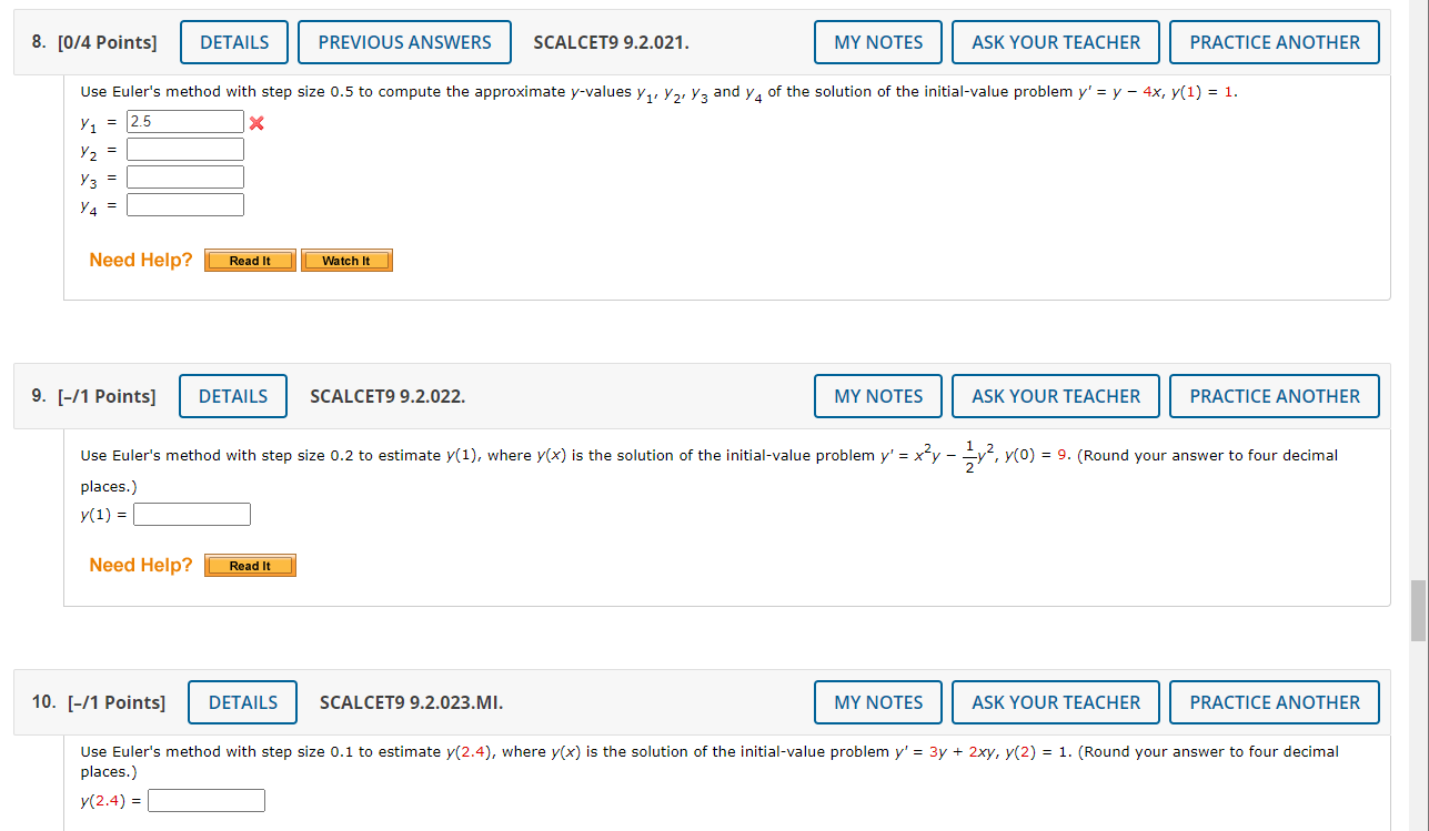 Solved [3/8 Points] DETAILS PREVIOUS ANSWERS SCALCET9 | Chegg.com