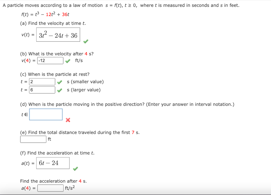 Solved A particle moves according to a law of motion s = | Chegg.com