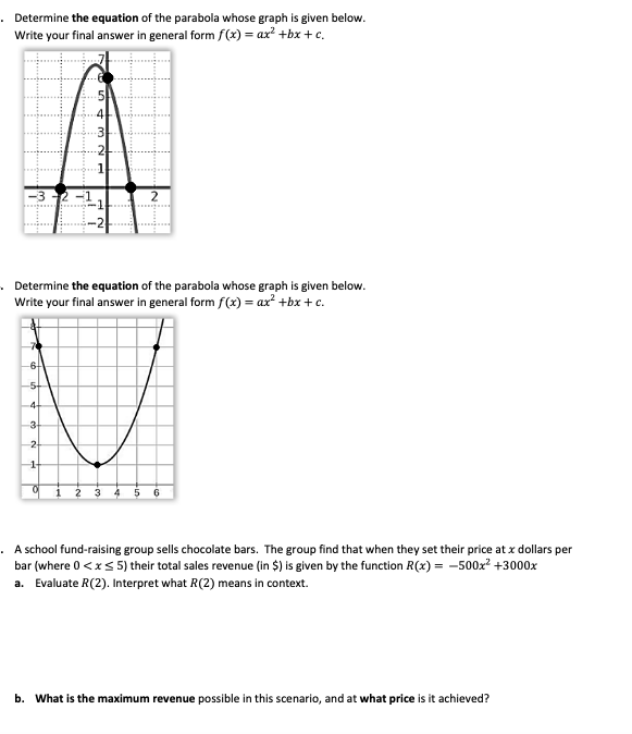 Solved • Determine the equation of the parabola whose graph | Chegg.com