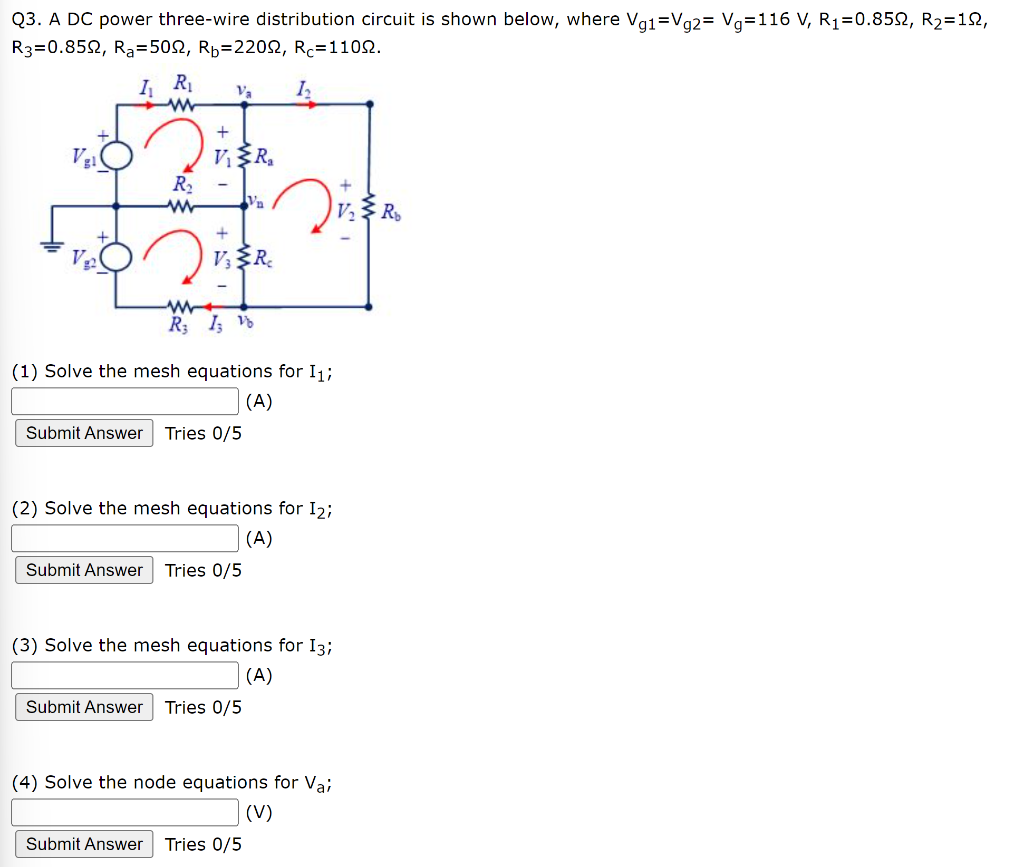 Solved Q3. A DC power three-wire distribution circuit is | Chegg.com