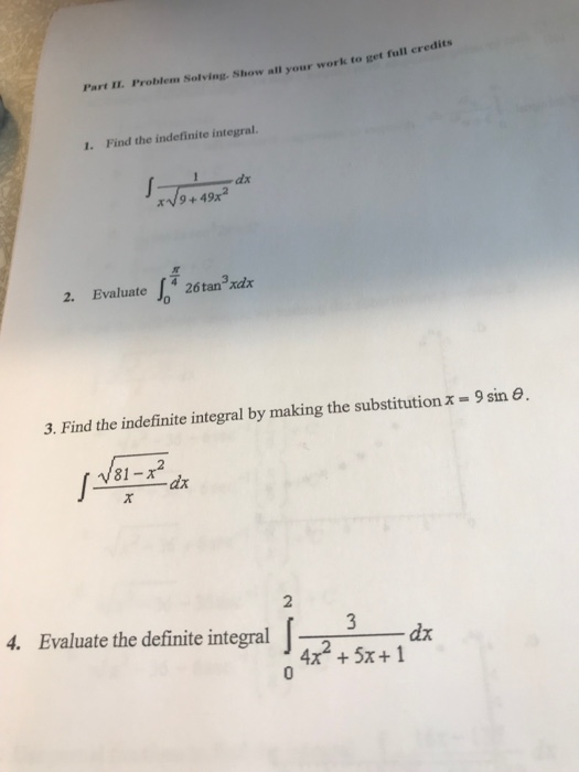 Solved Part It. Problem Solving. Show all your work to get | Chegg.com