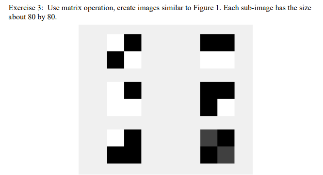 Solved Exercise 3: Use matrix operation, create images | Chegg.com