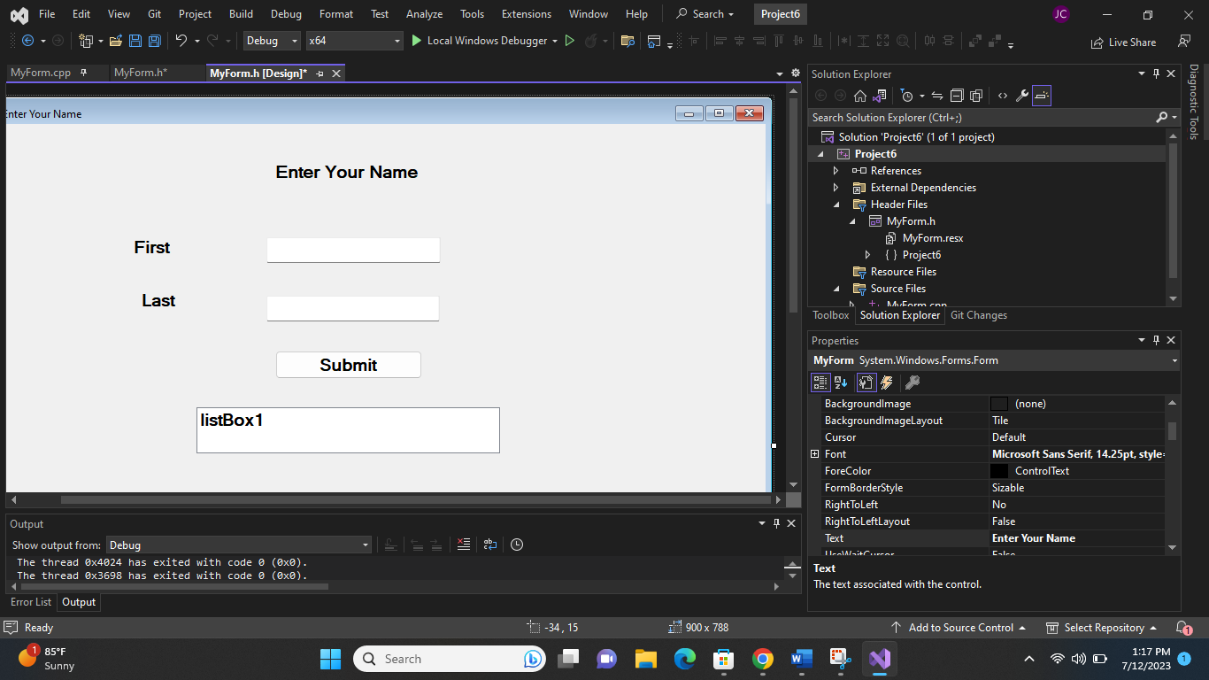 Solved I have created this windows form and now i need to be | Chegg.com