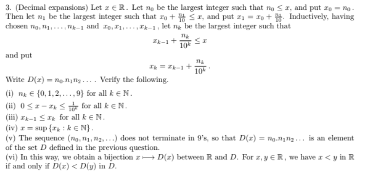 Solved Let x ∈ R . Let n0 be the largest integer such that | Chegg.com
