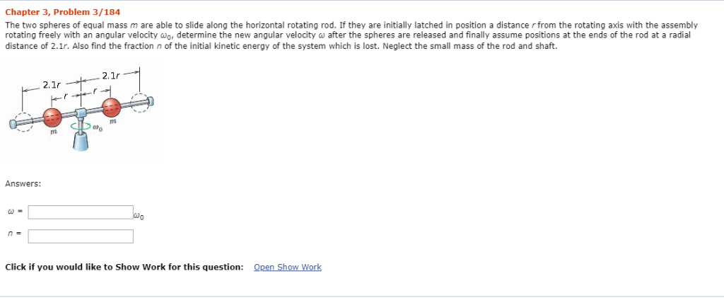 Solved Chapter 3, Problem 3/184 The two spheres of equal | Chegg.com