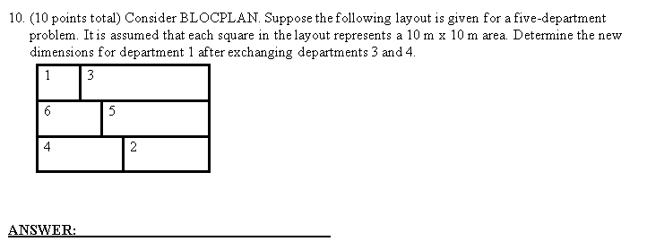 Solved 10. (10 points total) Consider BLOCPLAN. Suppose the | Chegg.com
