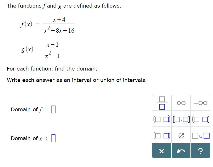 Solved The functions fand g are defined as follows. r+4 f(x) | Chegg.com
