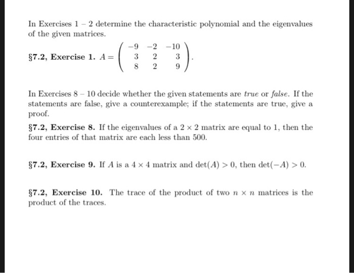 Solved In Exercises 1 - 2 determine the characteristic | Chegg.com