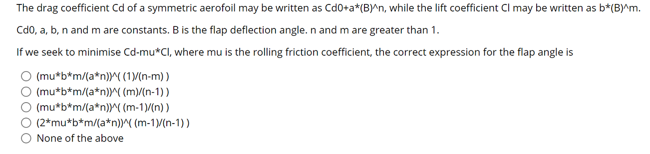 Solved The drag coefficient Cd of a symmetric aerofoil may | Chegg.com
