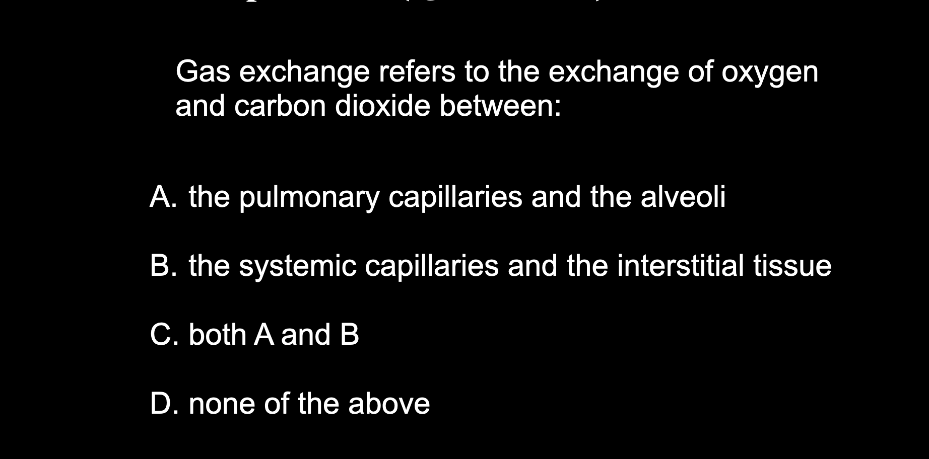 Solved Gas exchange refers to the exchange of oxygen and | Chegg.com