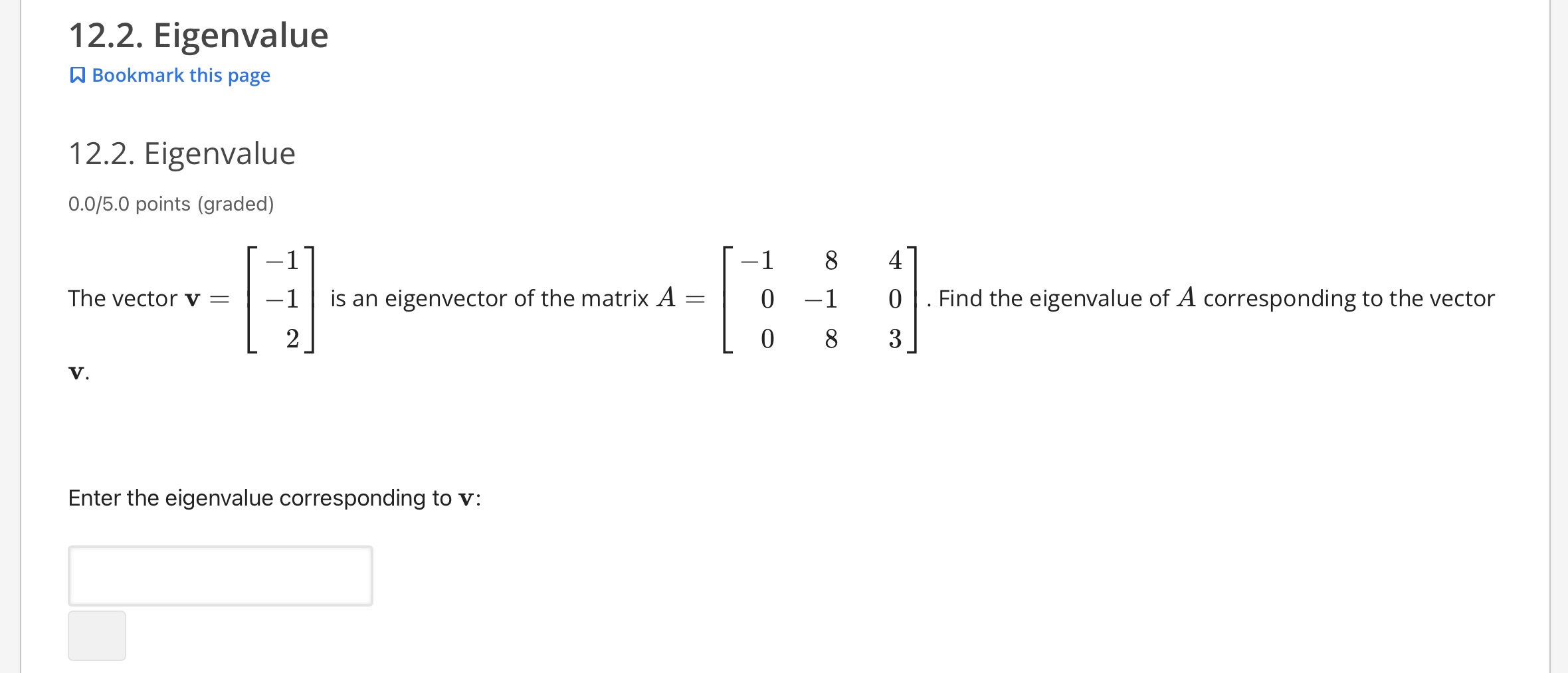 Solved →12.2. ﻿EigenvalueBookmark this page12.2. | Chegg.com