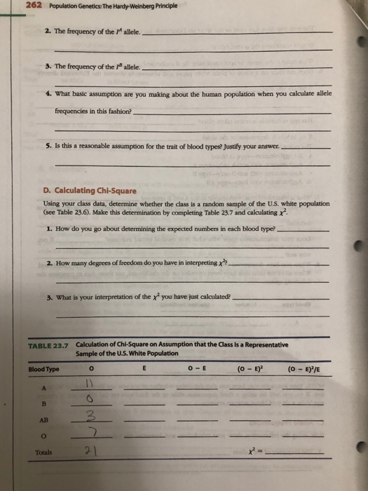 Solved III. DETERMINING ALLELE FREQUENCIES WHEN THREE | Chegg.com