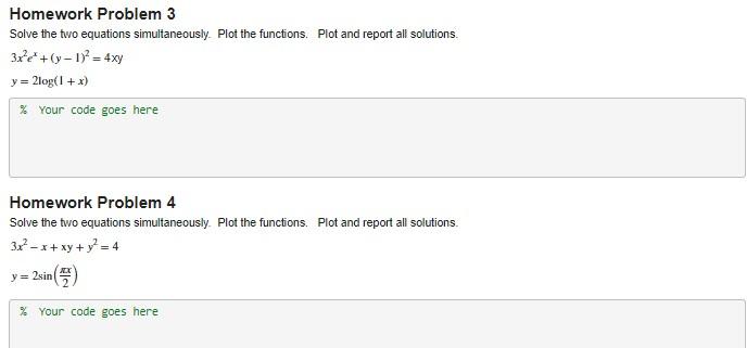 Homework Problem 3 Solve the two equations | Chegg.com