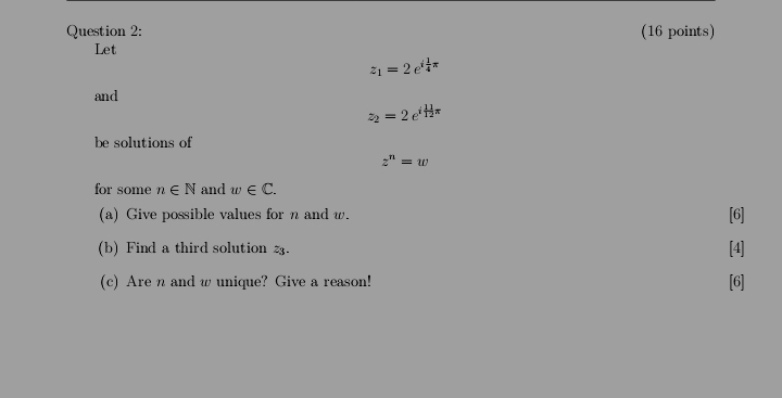 Solved Question 2:(16 ﻿points)Letz1=2ei14πandz2=2ei1112πbe | Chegg.com