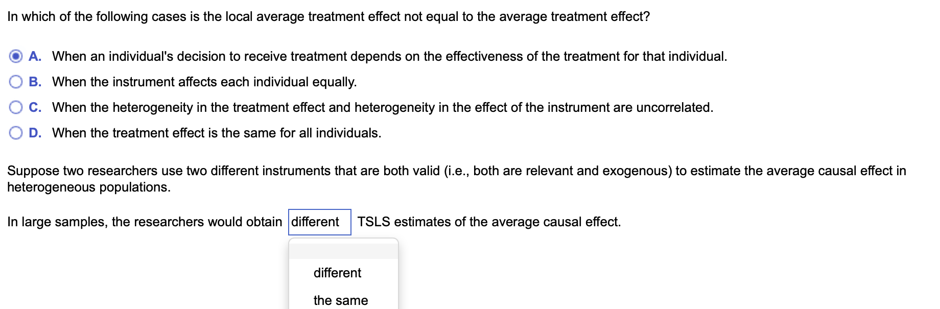 Solved In which of the following cases is the local average | Chegg.com