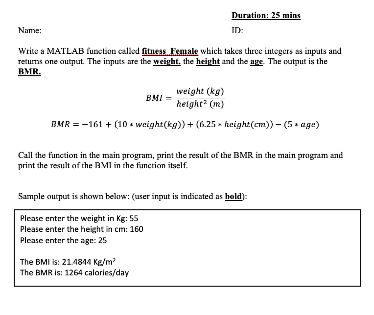 Solved Duration 25 Mins Id Name Write A Matlab Function 1810