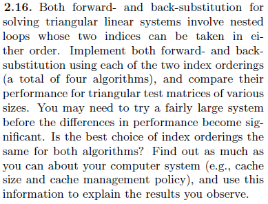 Solved 2.16. Both forward- and back-substitution for solving | Chegg.com