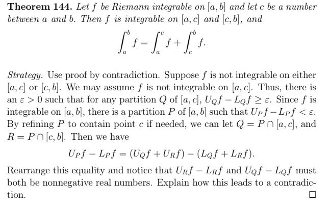 Solved Theorem 144. ﻿Let f be ﻿Riemann integrable on a,b | Chegg.com