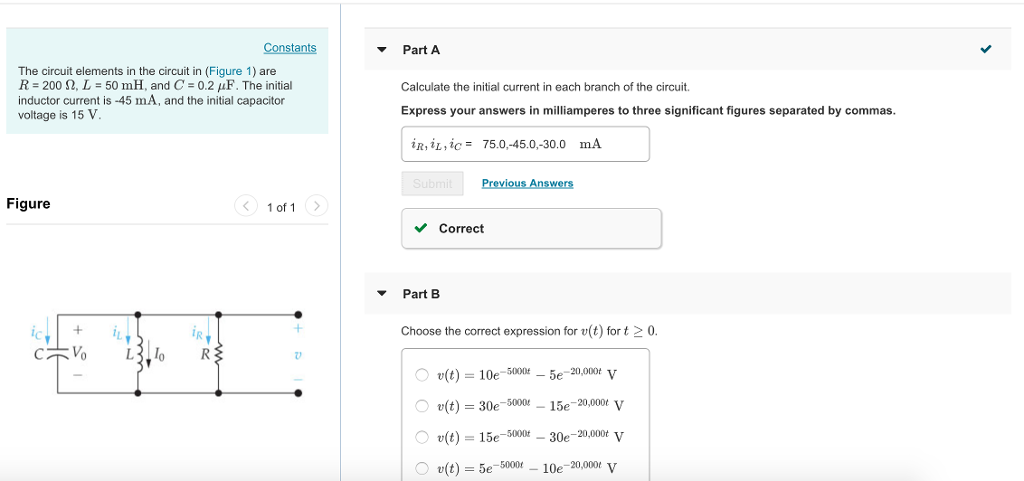 Solved Constants Part A The circuit elements in the circuit | Chegg.com