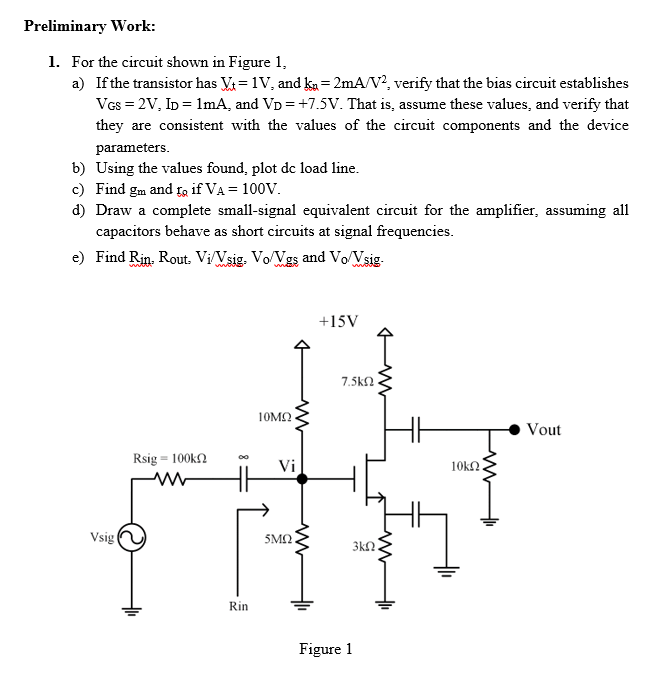Solved Preliminary Work: 1. For the circuit shown in Figure | Chegg.com