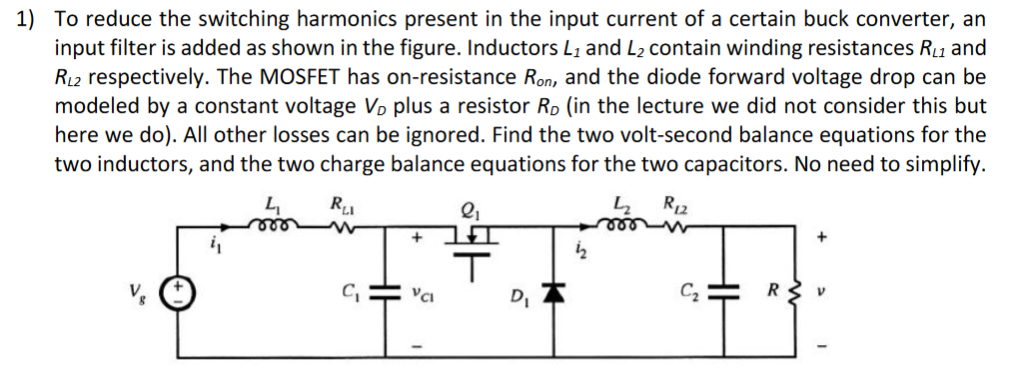 Solved 1) To reduce the switching harmonics present in the | Chegg.com