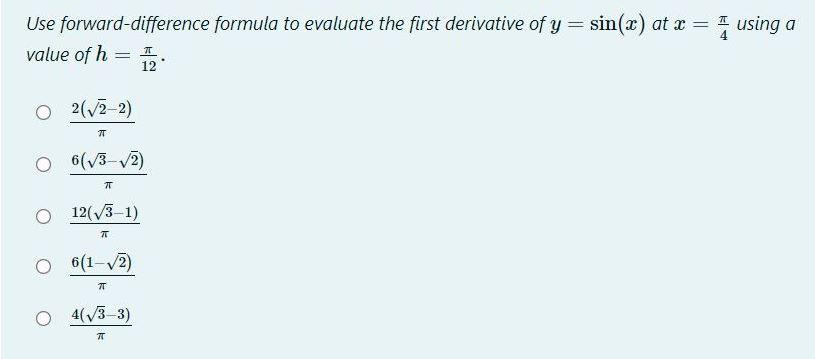 Solved Use forward-difference formula to evaluate the first | Chegg.com