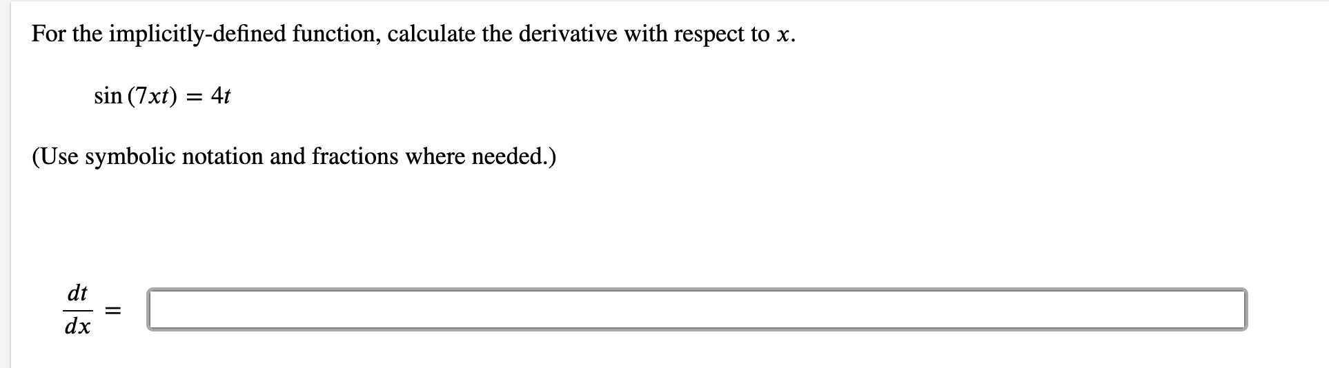 Solved For the implicitly-defined function, calculate the | Chegg.com