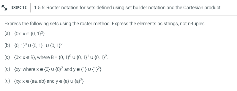 Solved Express the following sets using the roster method. | Chegg.com