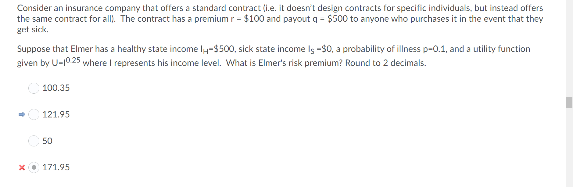 Solved Consider an insurance company that offers a standard | Chegg.com