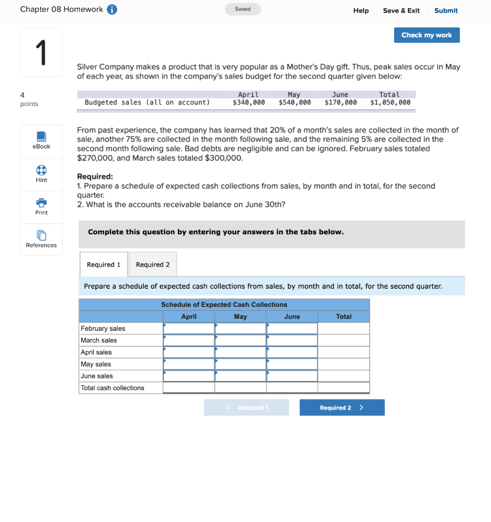 Solved Chapter 08 Homework Saved Help Save & Exit Submit | Chegg.com