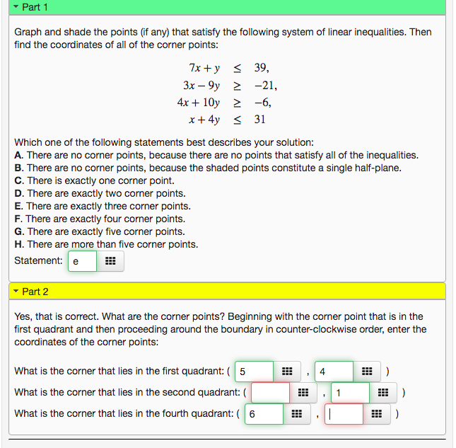 Solved Part 1 Graph and shade the points (if any) that | Chegg.com