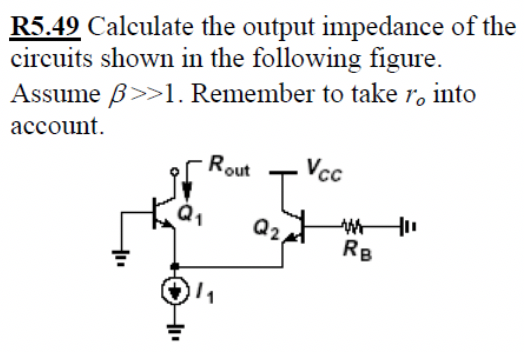 Solved R5.49 Calculate the output impedance of the circuits | Chegg.com