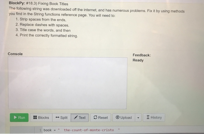 Solved Blockpy 183 Fixing Book Titles The Following 