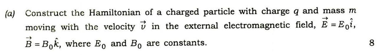 Solved (a) ﻿Construct the Hamiltonian of ﻿a charged particle | Chegg.com