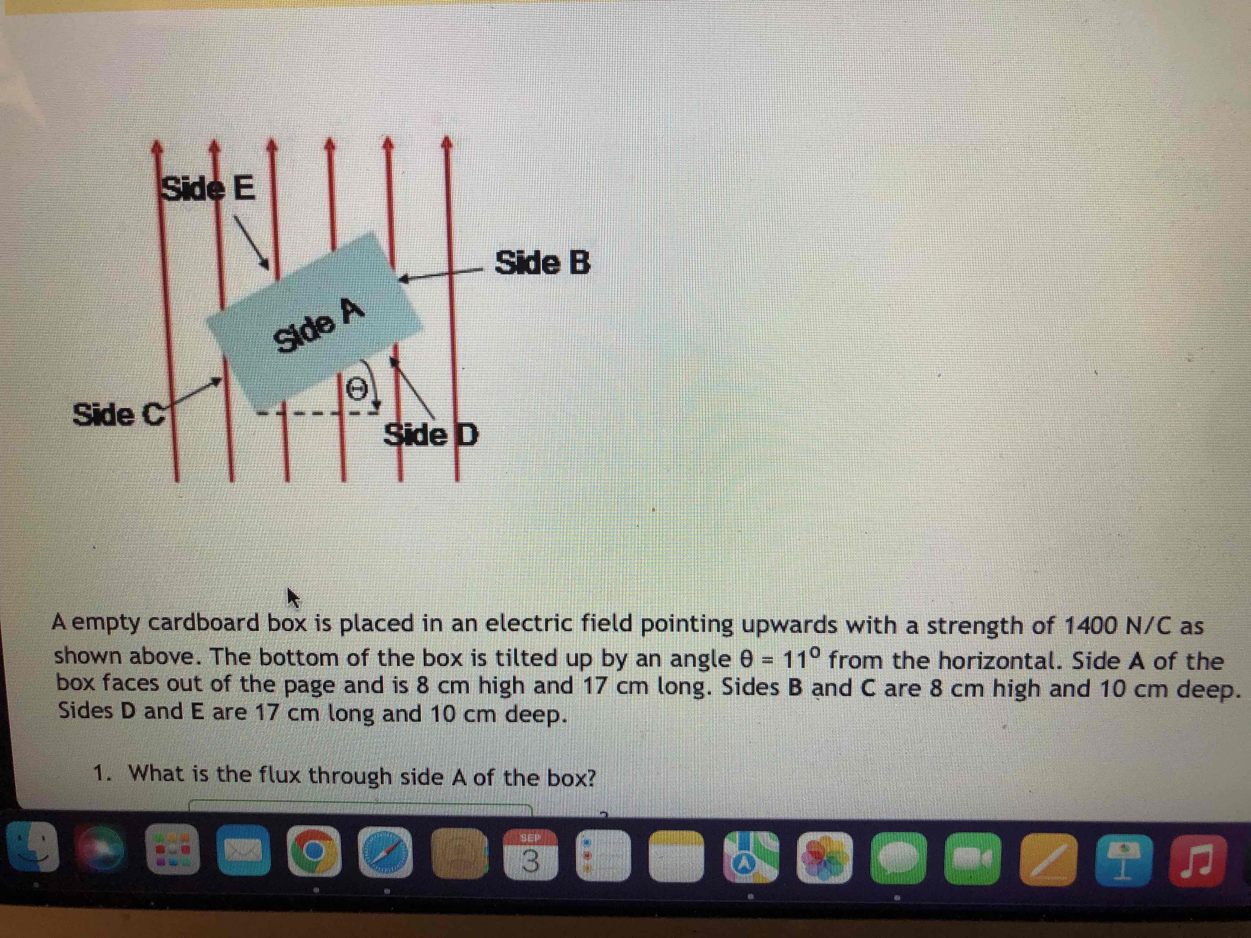 Solved A empty cardboard box is placed in an electric field | Chegg.com
