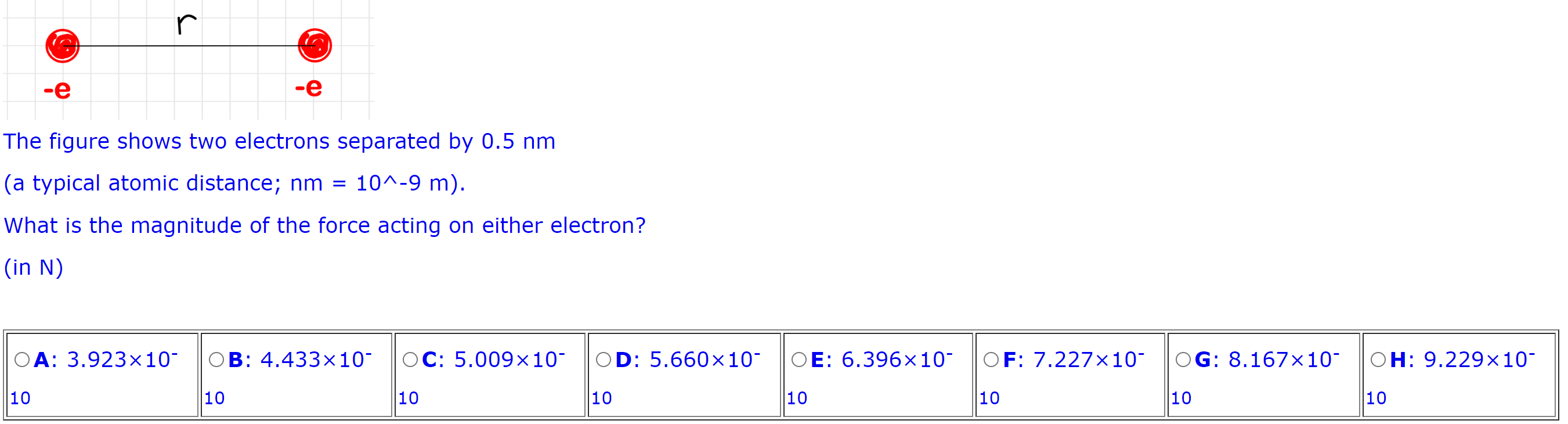 Solved The figure shows two electrons separated by 0.5nm(a | Chegg.com