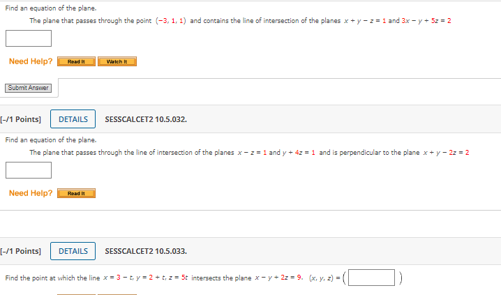 Solved Find an equation of the plane. The plane that passes | Chegg.com