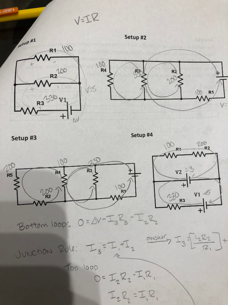 Solved For each of the setups use Kirchhoff's Rules to | Chegg.com