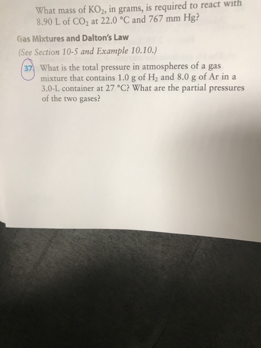 Solved What mass of KO2, in grams, is required to react with | Chegg.com