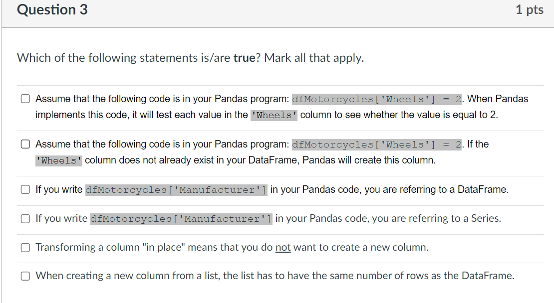Solved Which of the following statements is/are true? Mark | Chegg.com
