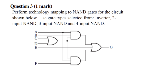 Solved Question 3 (1 mark) Perform technology mapping to | Chegg.com