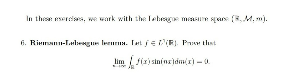 Solved In these exercises, we work with the Lebesgue measure | Chegg.com