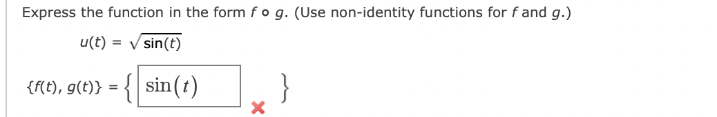 Solved Express the function in the form f@g. (Use | Chegg.com