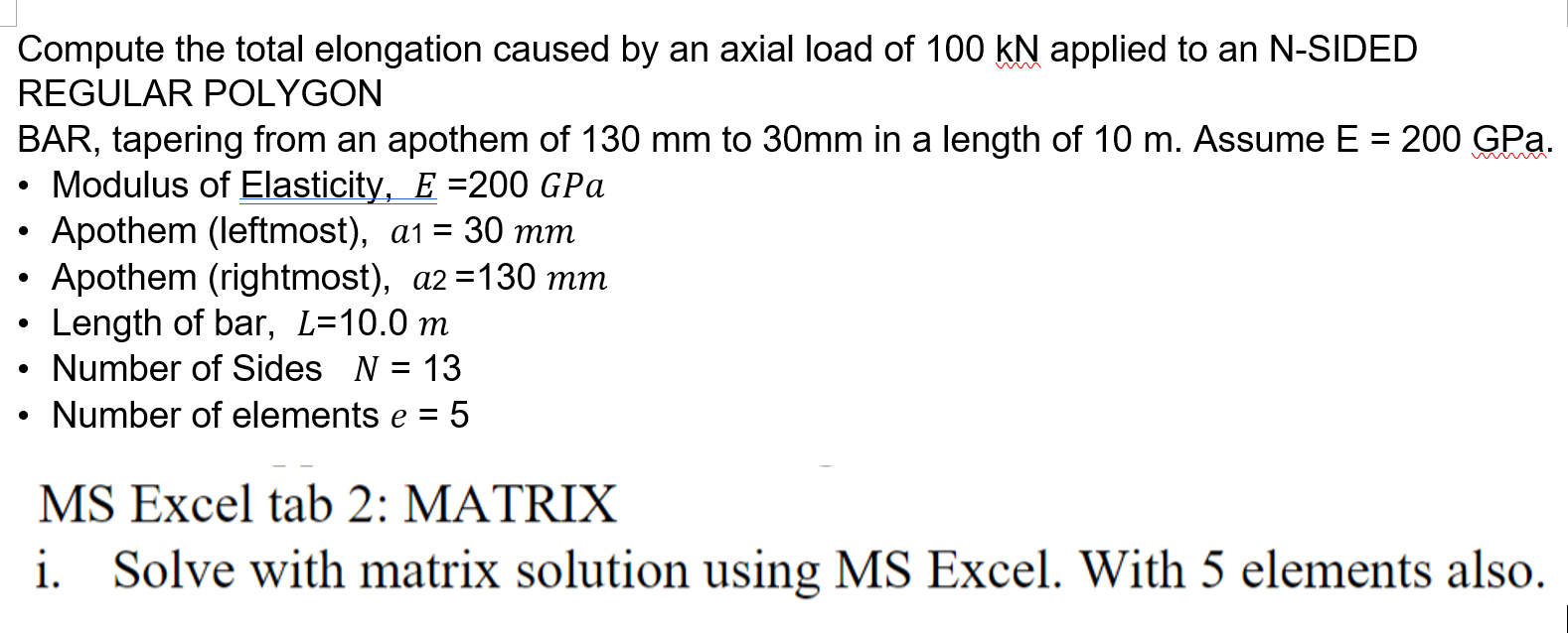 Solved Compute the total elongation caused by an axial load | Chegg.com