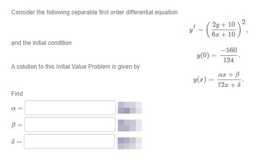 Solved Consider the following separable first order | Chegg.com