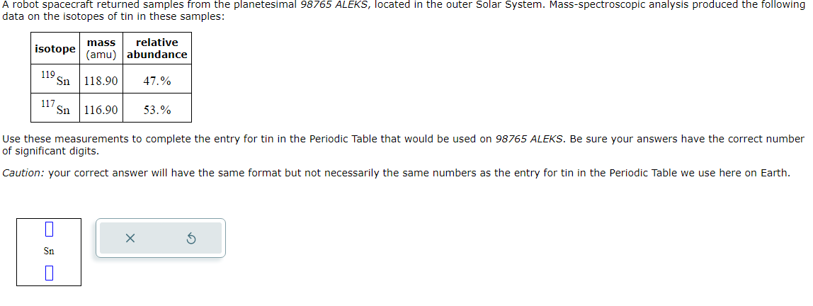 Solved Use these measurements to complete the entry for tin | Chegg.com